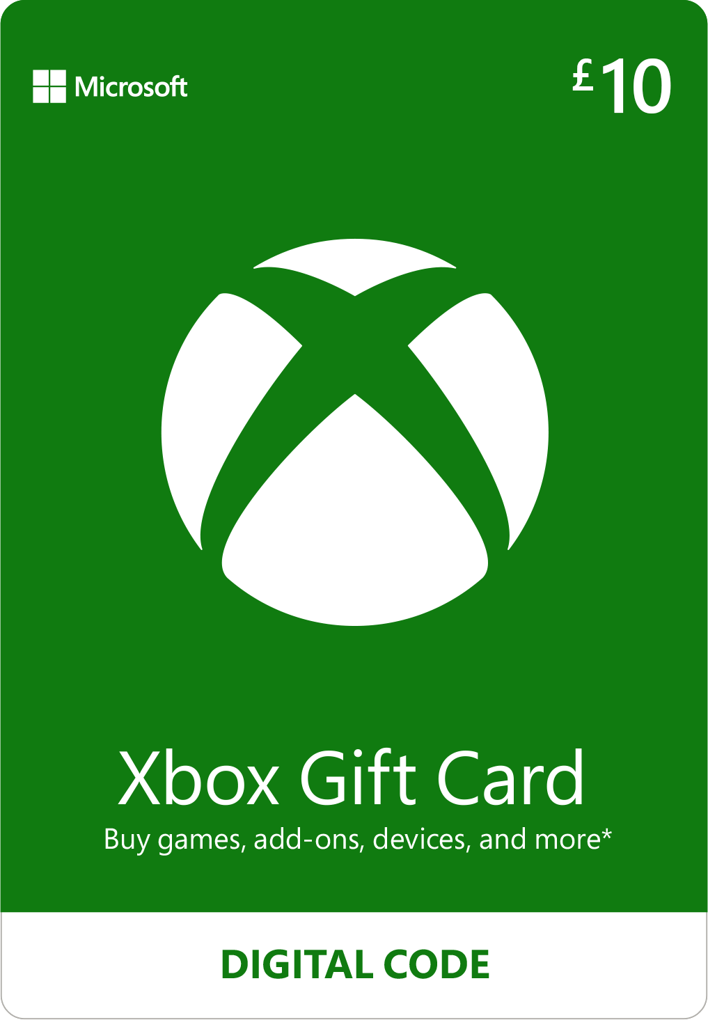 Xbox Live voucher – £10 digital gift card for Xbox